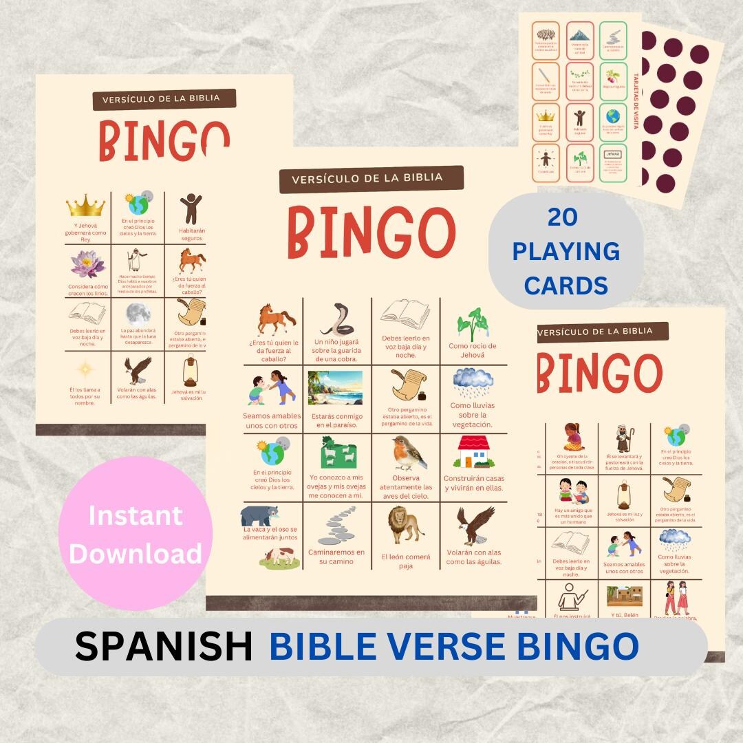 Spanish Bible Verse Bingo Game: Family Activity (PDF Download) - Etsy