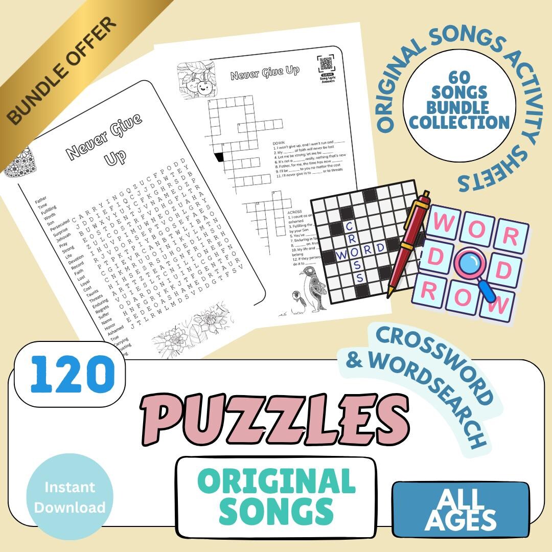 Original Songs Puzzle Bundle: JW Family Worship, 120 Wordsearch ...