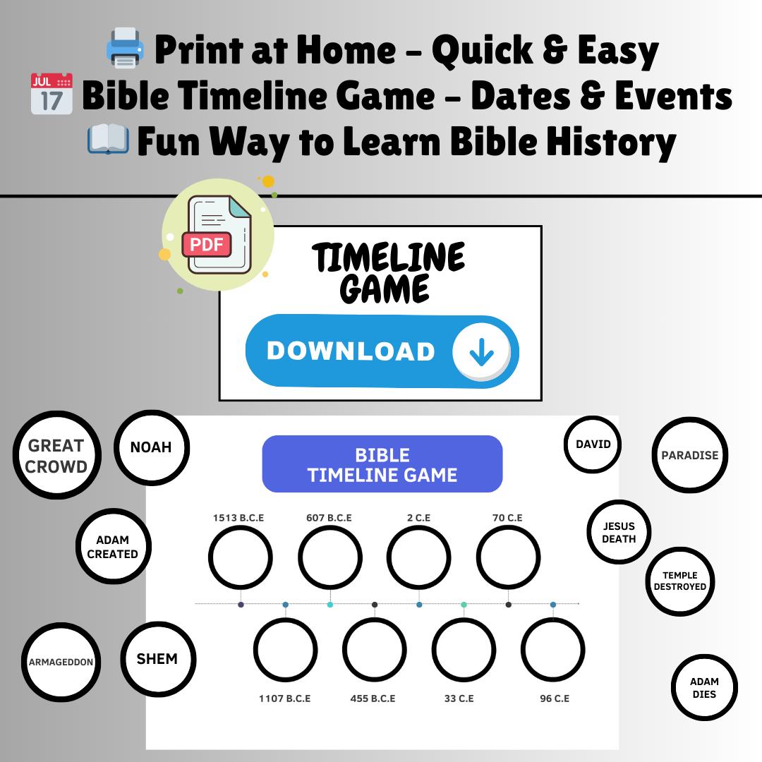 JW Bible Timeline Game: Family Fun, Printable Activity (instant ...