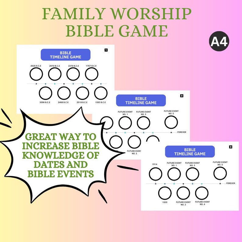 JW Bible Timeline GAME | Fun Family & Group Activity | Printable ...