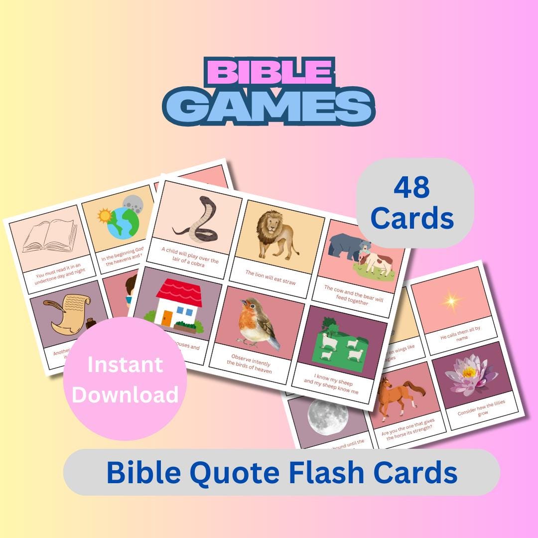 Bible Quote Flashcards – Beautiful Illustrated Bible Verses for Kids ...