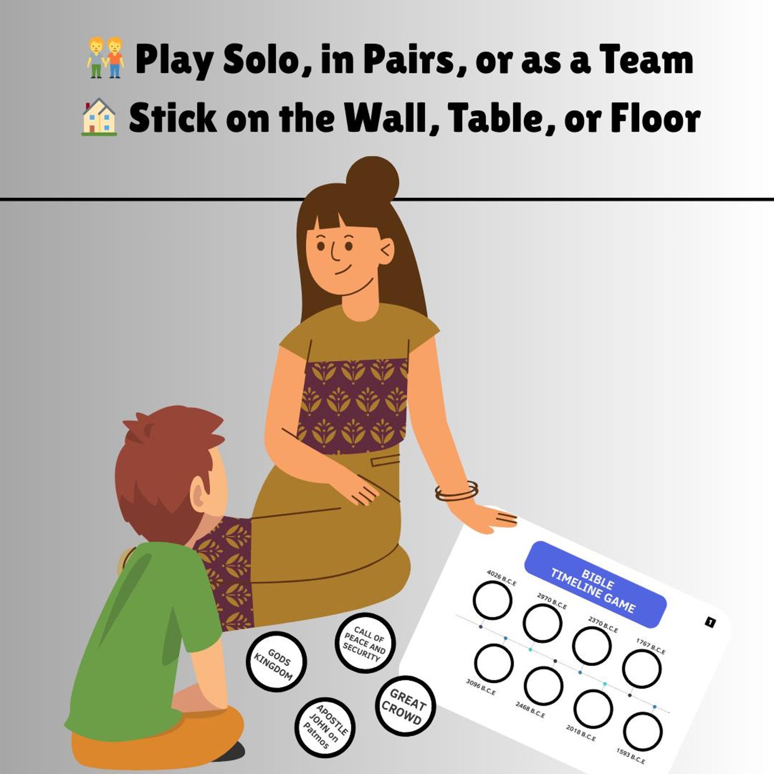 JW Bible Timeline Game: Family Fun, Printable Activity (instant ...