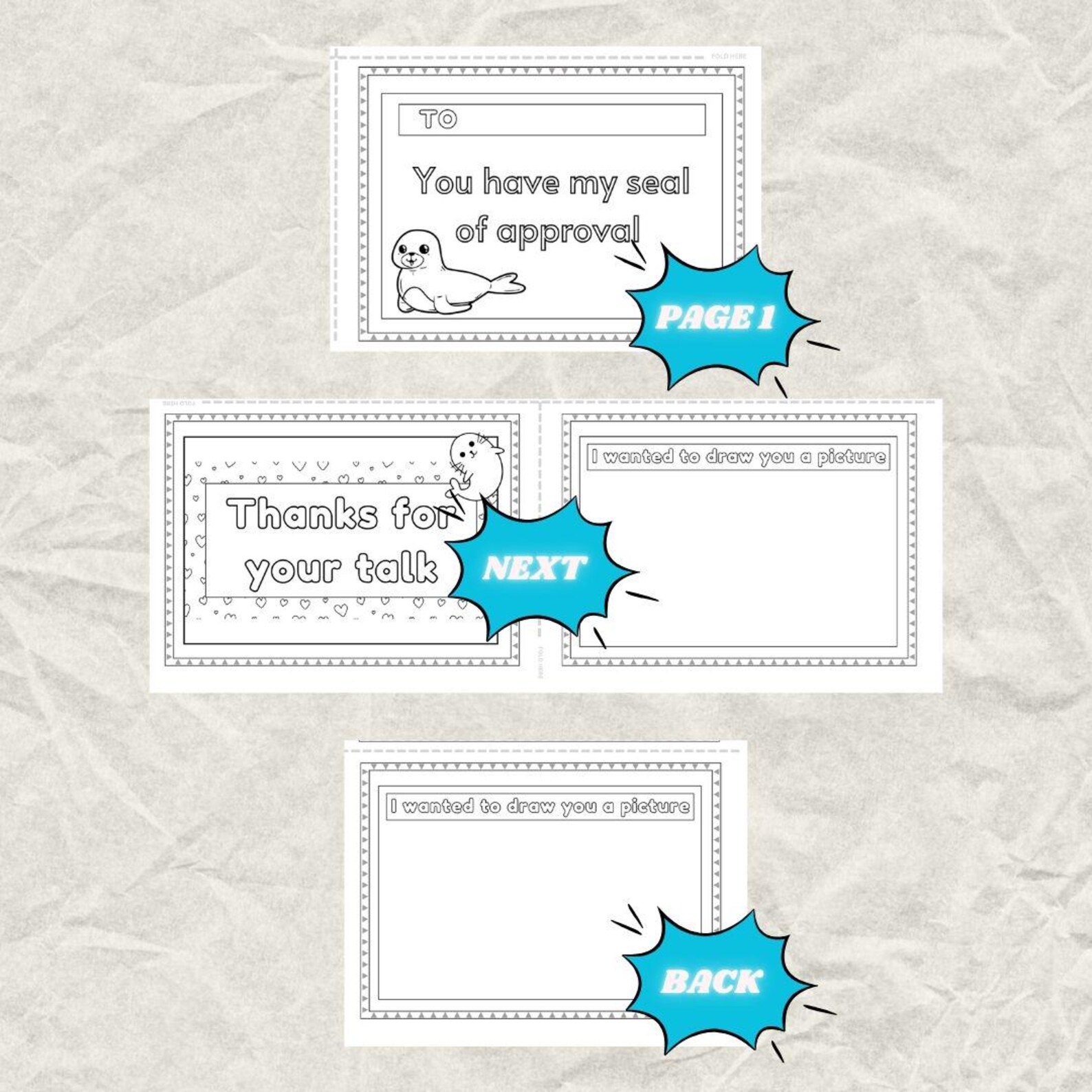JW Meeting Activity KIDS Greeting Cards. Color and Create Cards. Fold ...