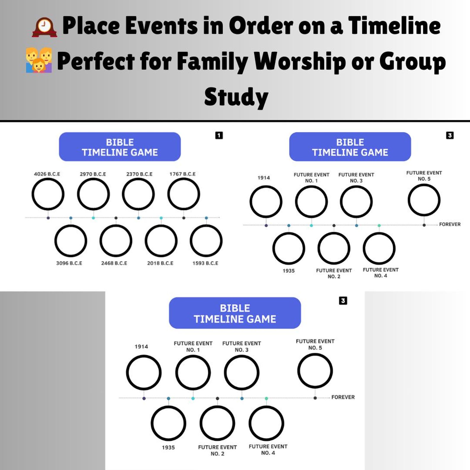 JW Bible Timeline Game: Family Fun, Printable Activity (instant ...