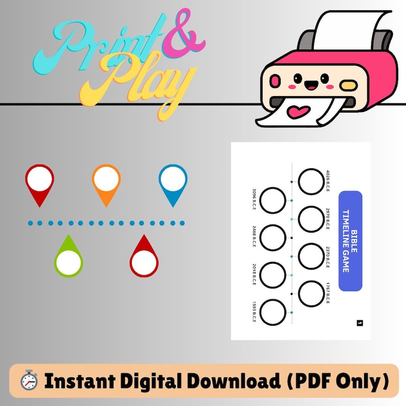JW Bible Timeline Game: Family Fun, Printable Activity (instant ...