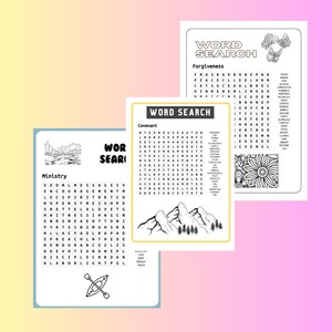 JW Word Search Collection 3. Sample of 5 Printable Bible-themed Puzzles ...