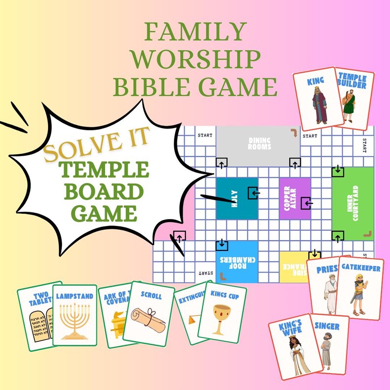 JW Printable Boardgame. Temple Themed Family Worship Game. Create and ...