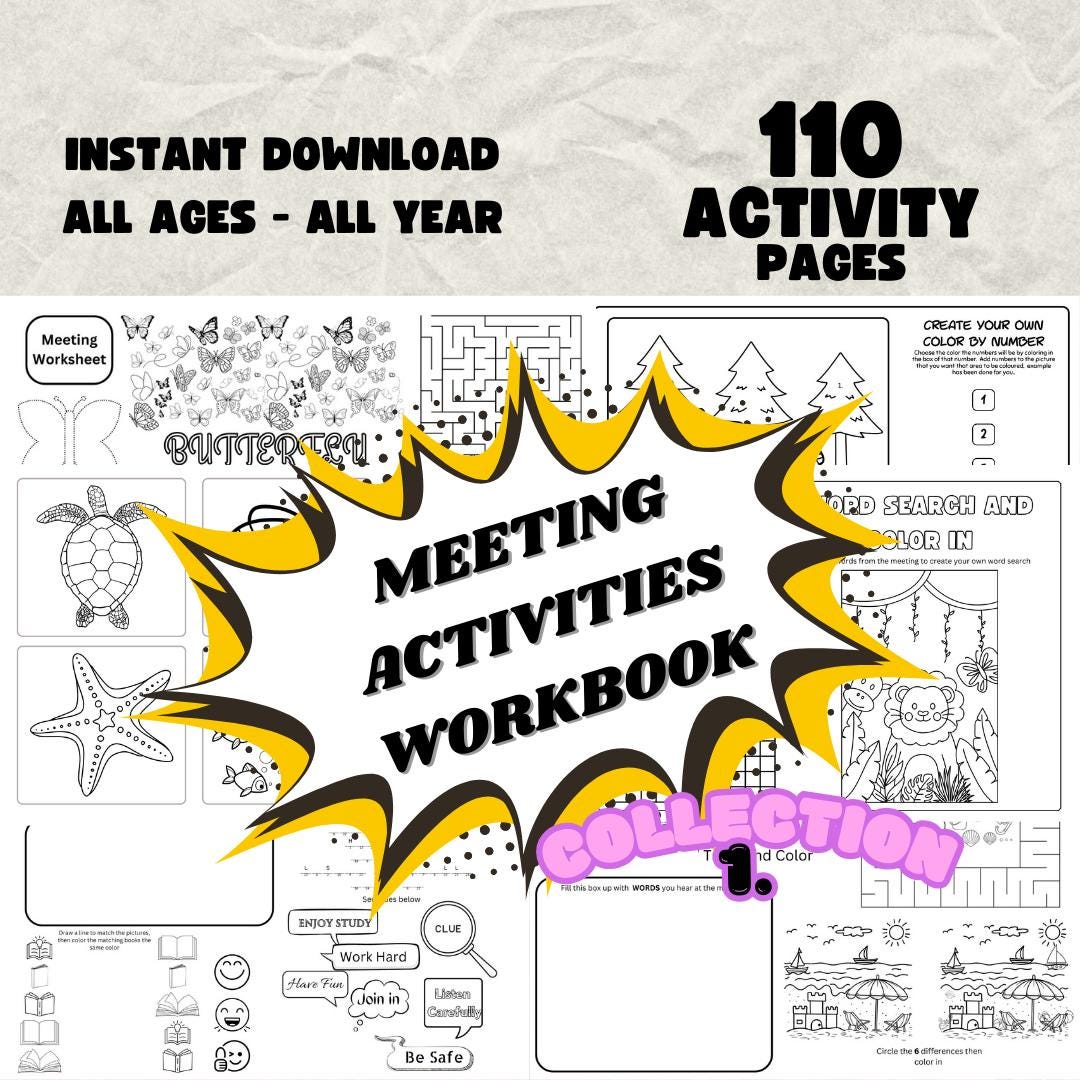 JW Meeting Activities Workbook COLLECTION 1. Meeting Worksheets 110 ...
