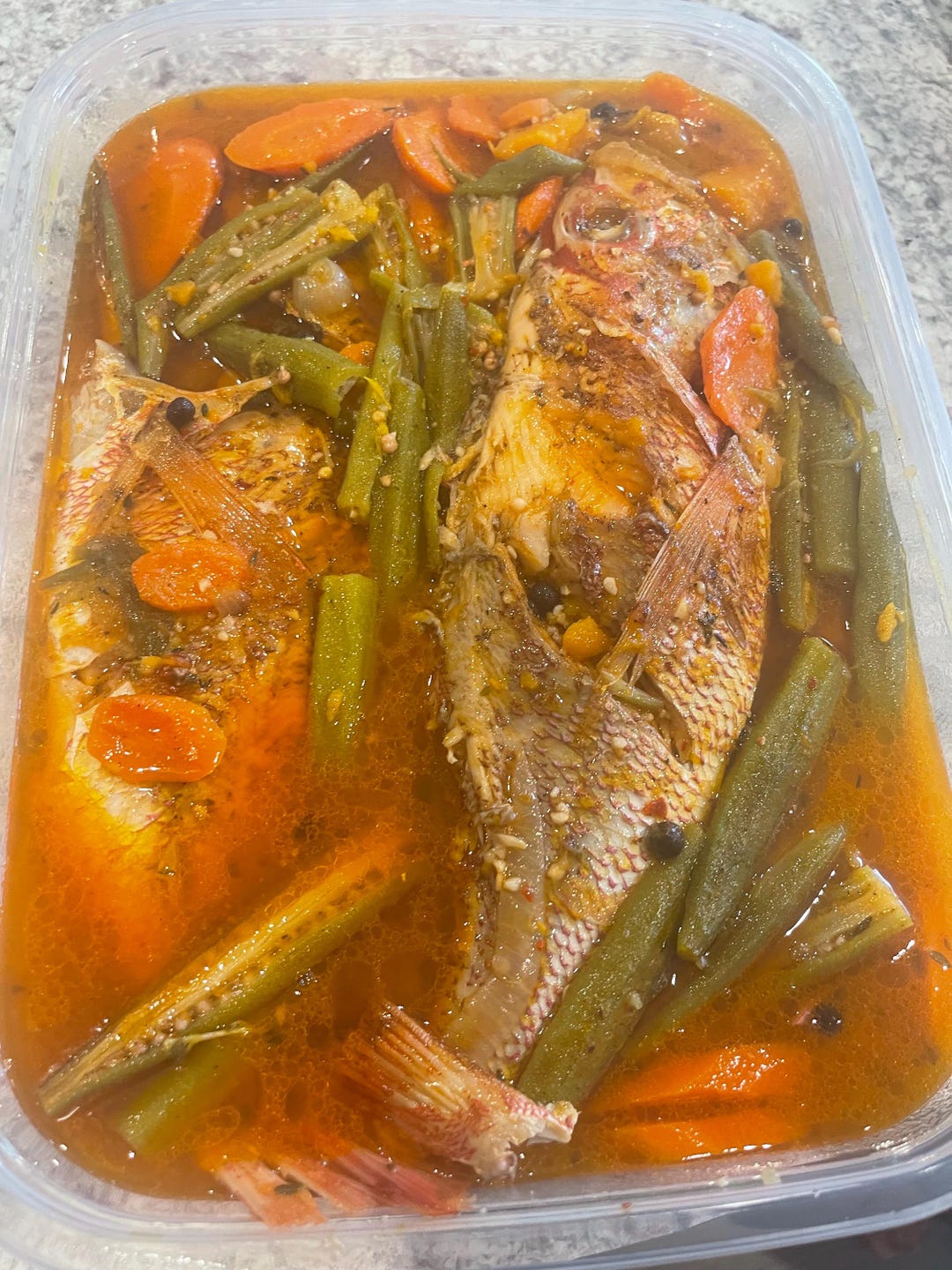 Jamaican Steam Snapper Fish With Okra & Water Crackers - Etsy UK