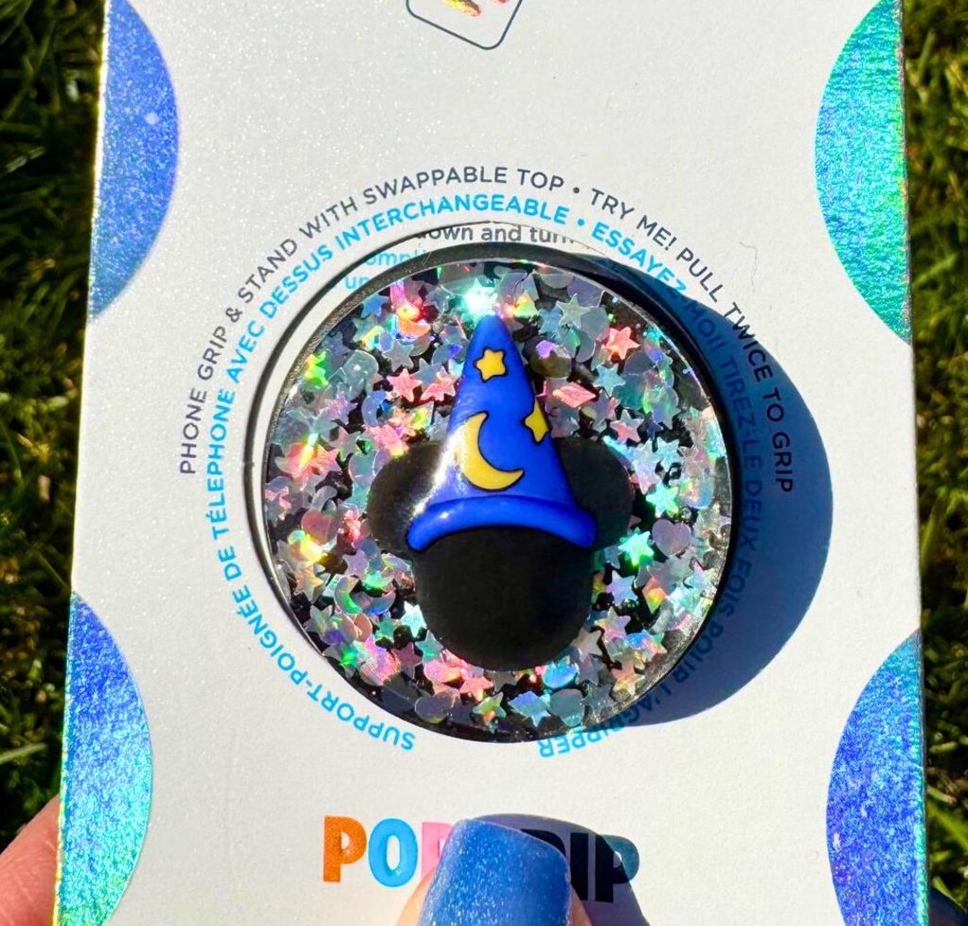 Mickey Mouse Wizard Glitter Popsocket, Made to Order - Swappable ...