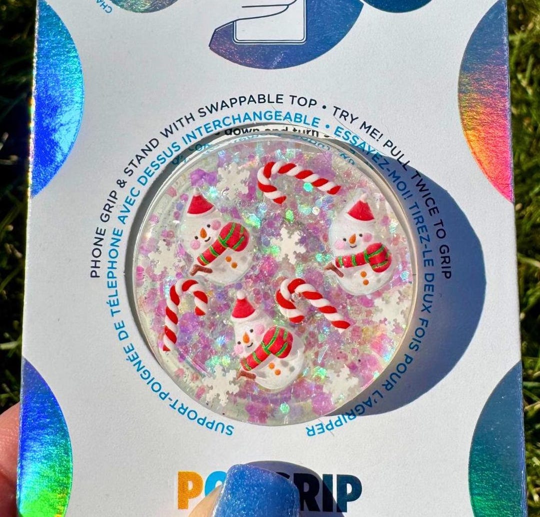 Snowman Glitter Popsocket, Made to Order - Swappable Popgrip for Phones ...