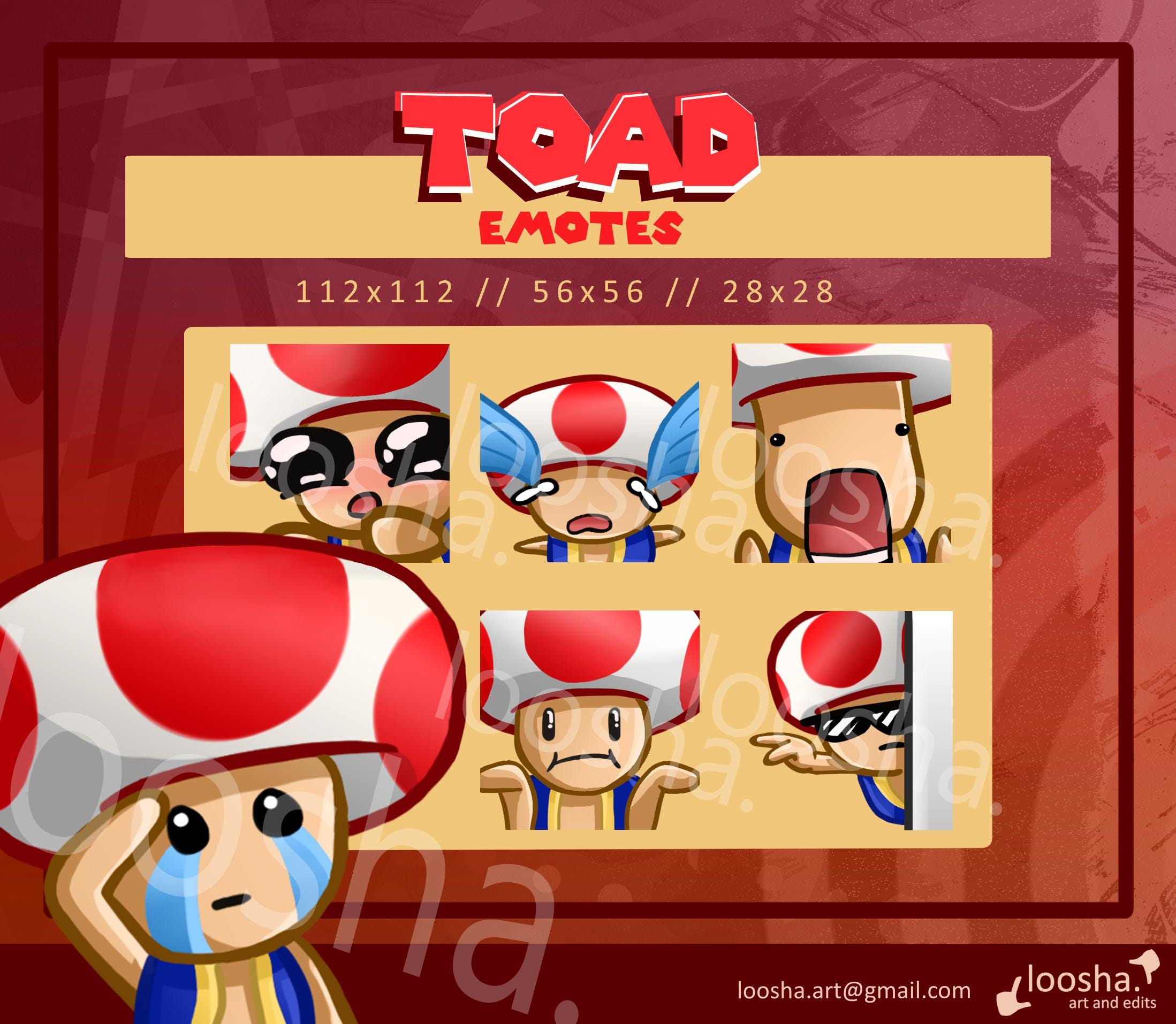 Toad Emotes for Twitch, Discord, or Youtube - Etsy