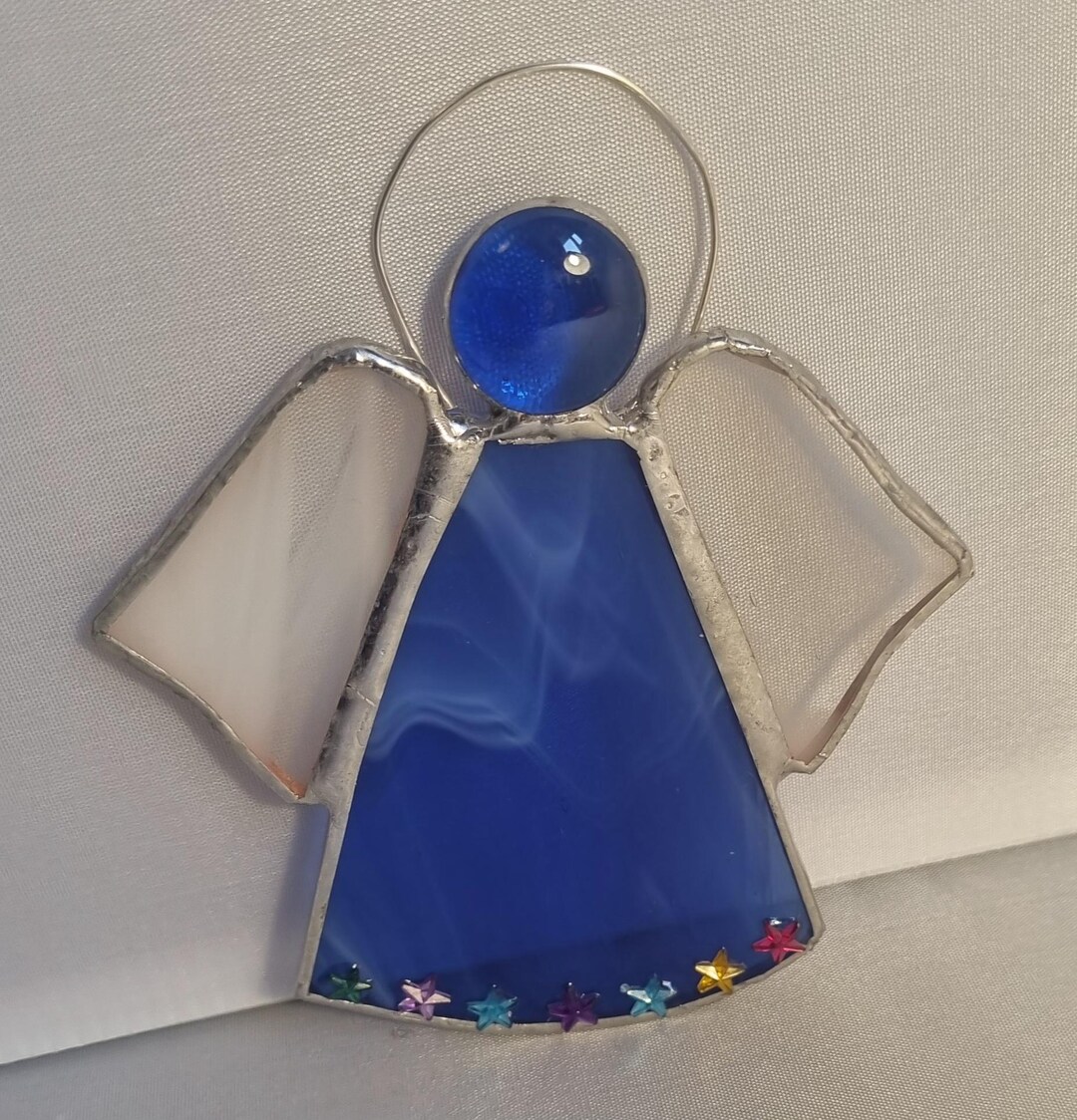 Little Blue Stained Glass Angel. 10.3 Cms Tall. Decoration. Christmas ...