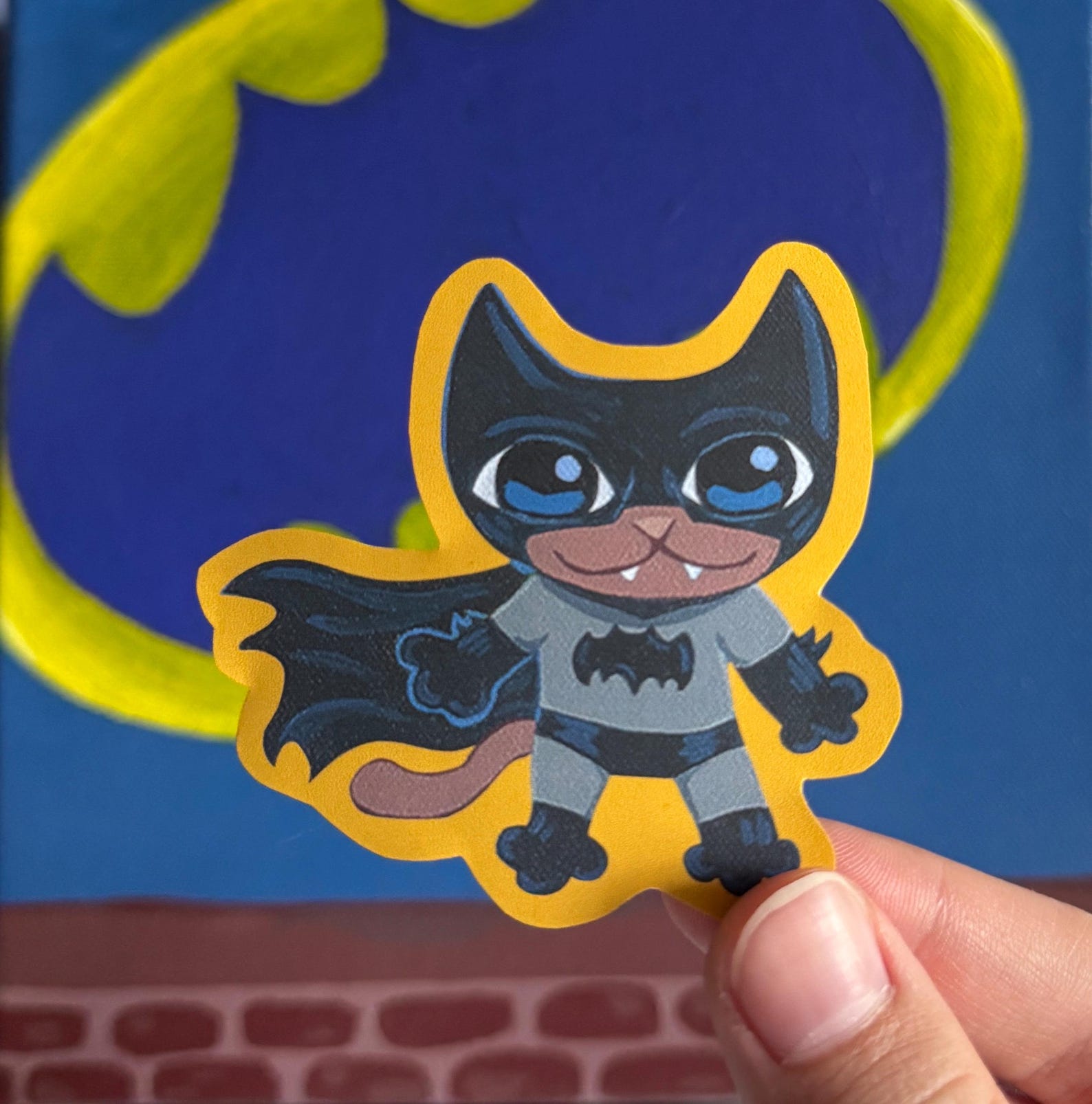 Bat Cat Superhero Sticker - Etsy