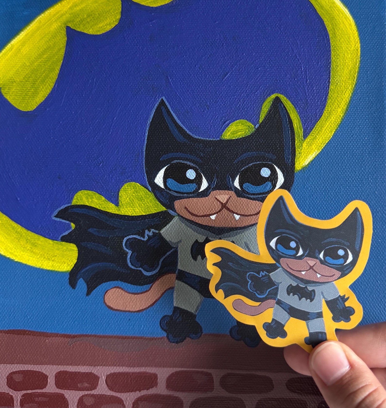 Bat Cat Superhero Sticker - Etsy
