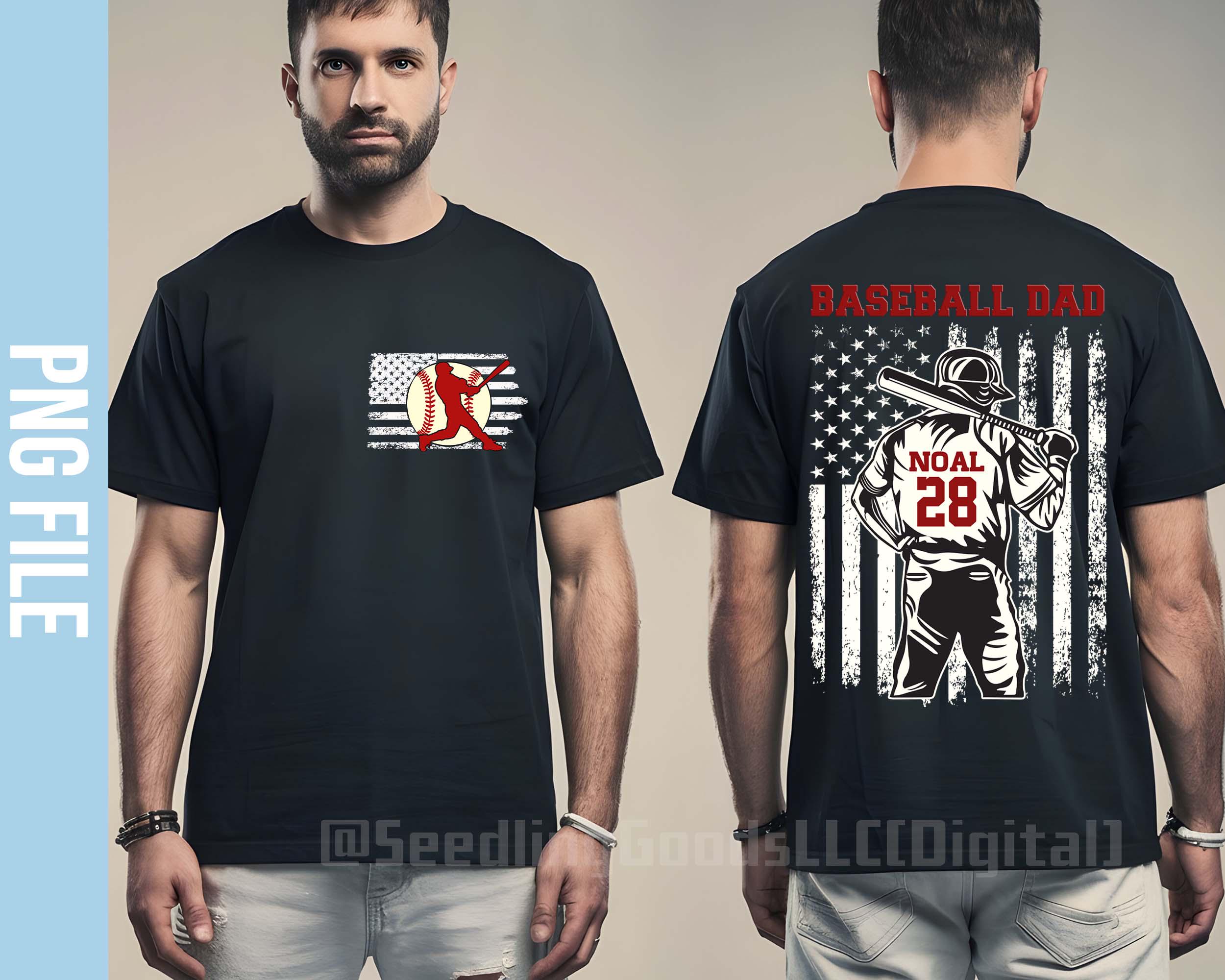 Custom Baseball Dad Png, Custom Name and Number Baseball Dad Shirt ...