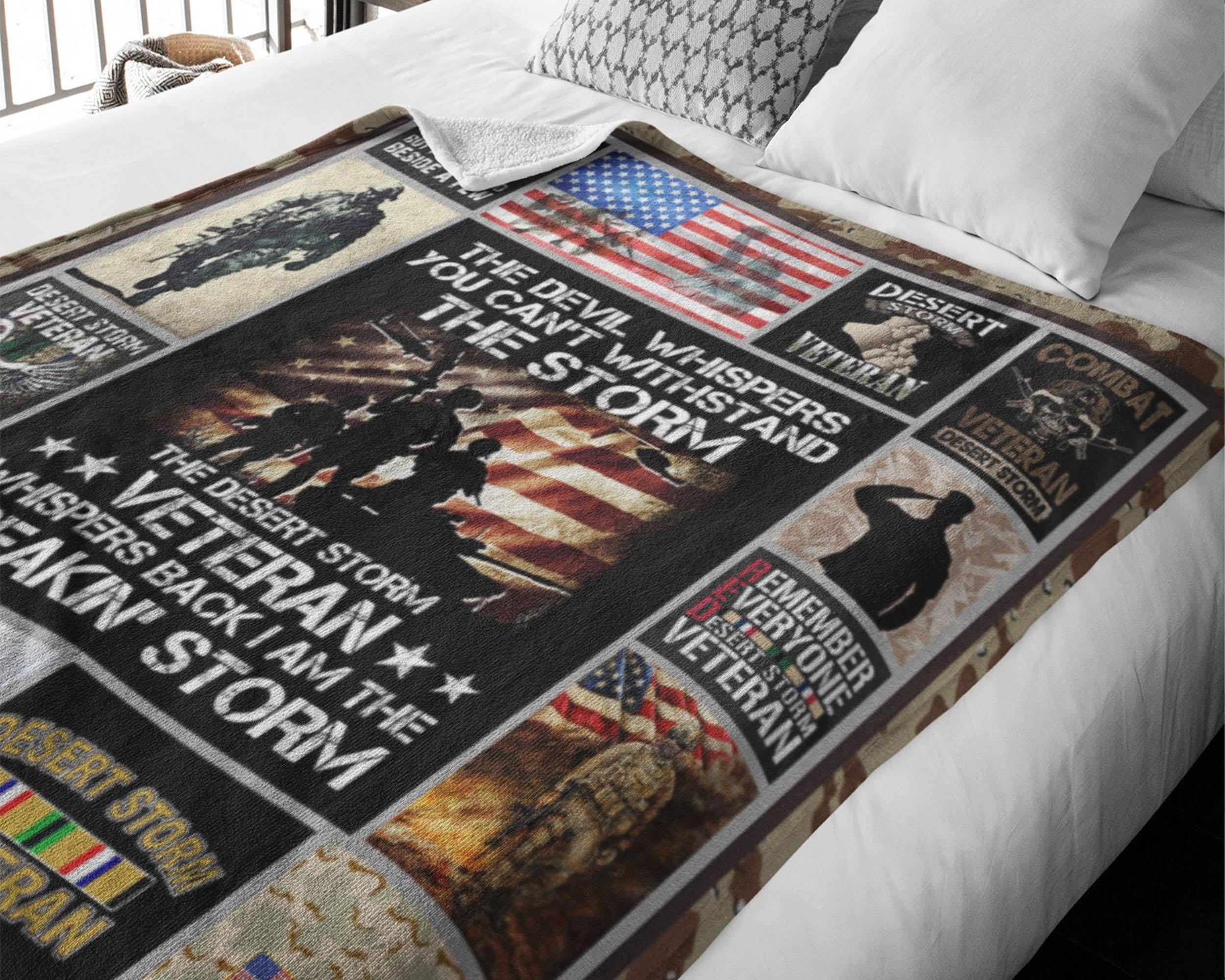 The Desert Storm Veteran Blanket, US Veteran Blanket, Proud Veteran ...