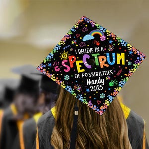 Personalized Autism Teacher Graduation Cap Topper, Custom Teacher ...