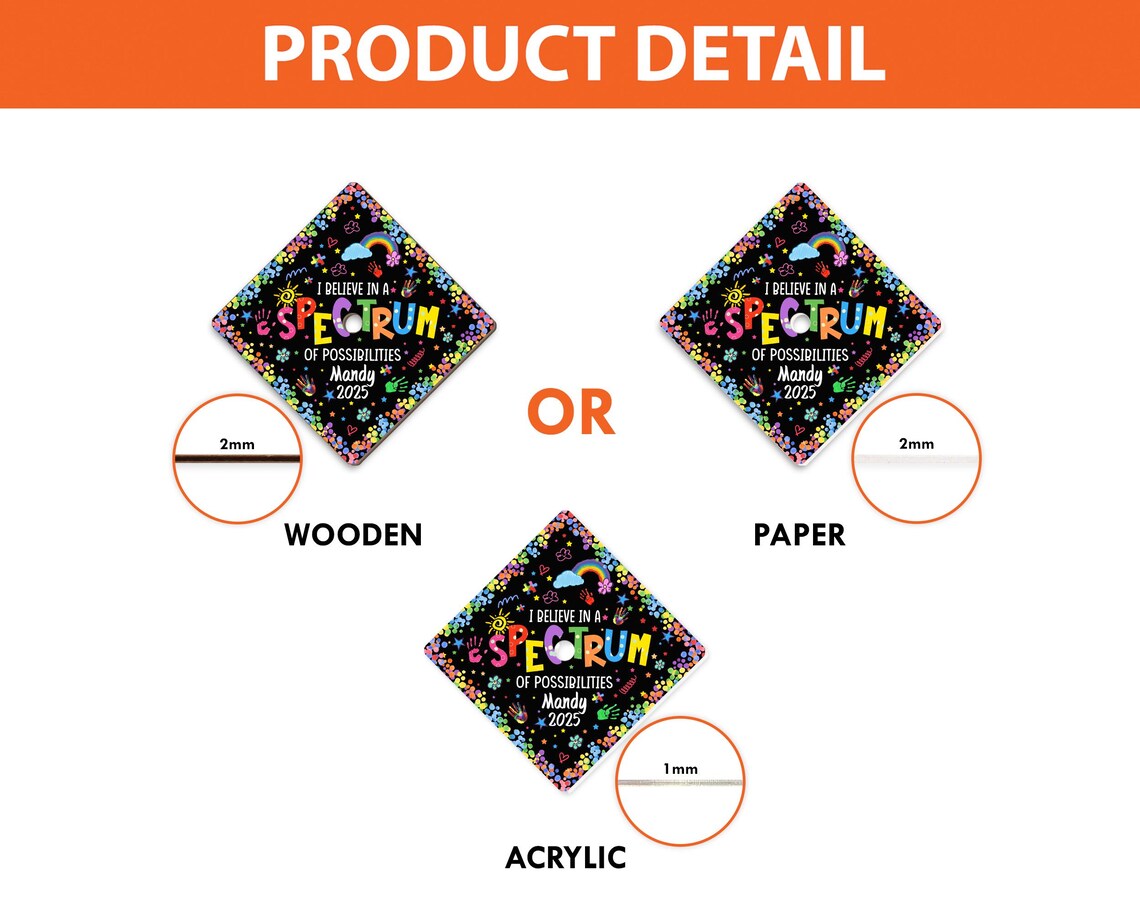 Personalized Autism Teacher Graduation Cap Topper, Custom Teacher ...