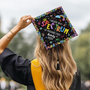 Personalized Autism Teacher Graduation Cap Topper, Custom Teacher ...