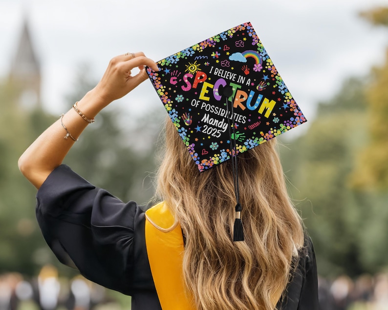 Personalized Autism Teacher Graduation Cap Topper, Custom Teacher ...