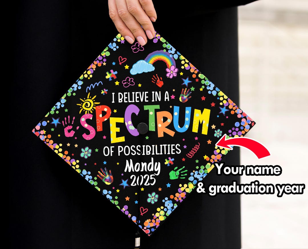 Personalized Autism Teacher Graduation Cap Topper, Custom Teacher ...