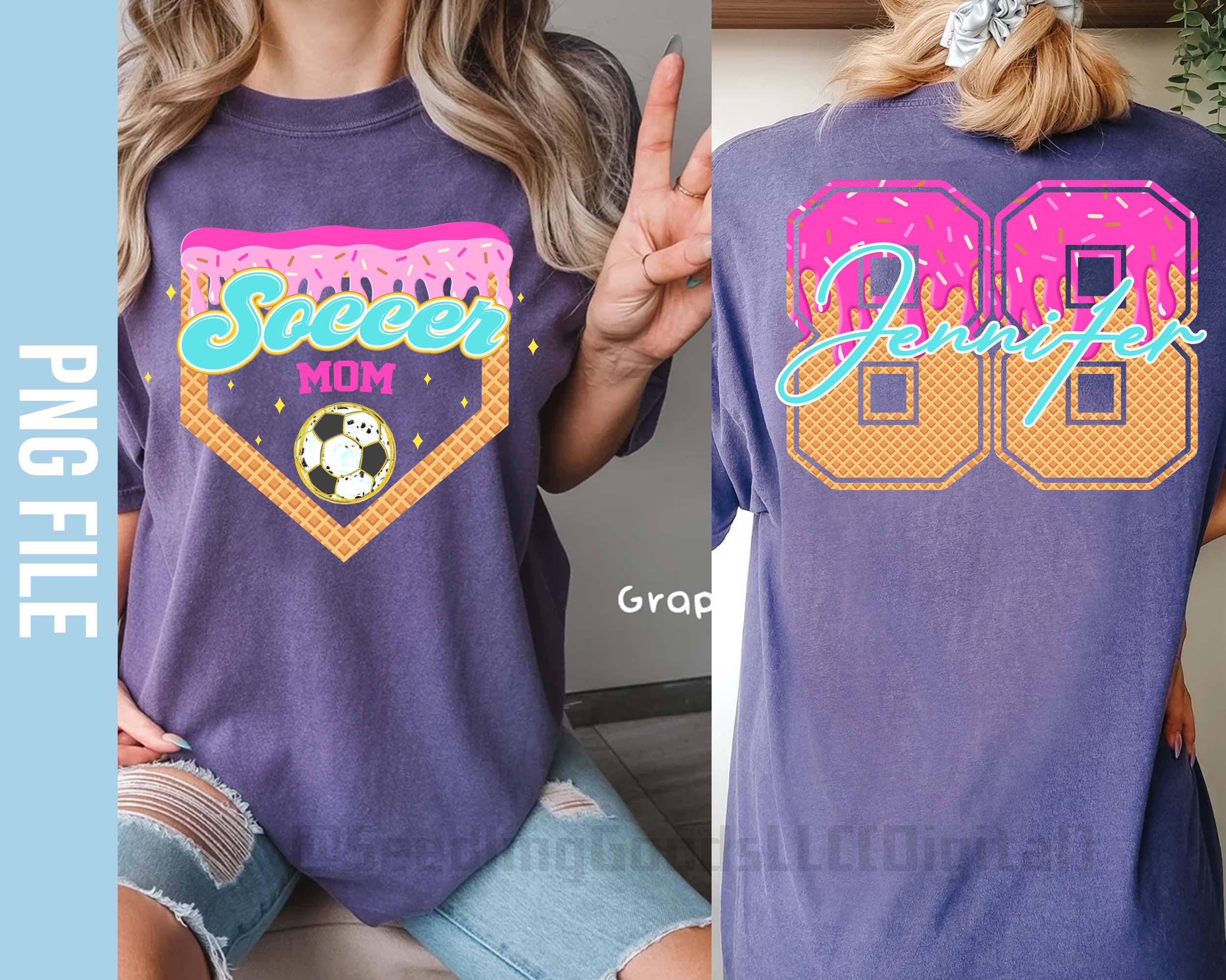 Soccer Mom Png, Custom Name and Number Png, Soccer Ice Cream Drip Png ...