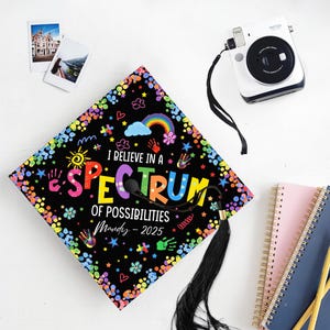 Personalized Autism Teacher Graduation Cap Topper, Custom Teacher ...