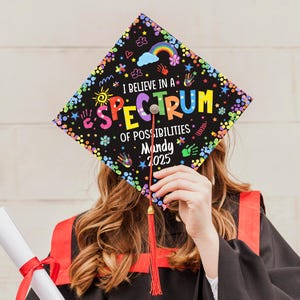 Personalized Autism Teacher Graduation Cap Topper, Custom Teacher ...