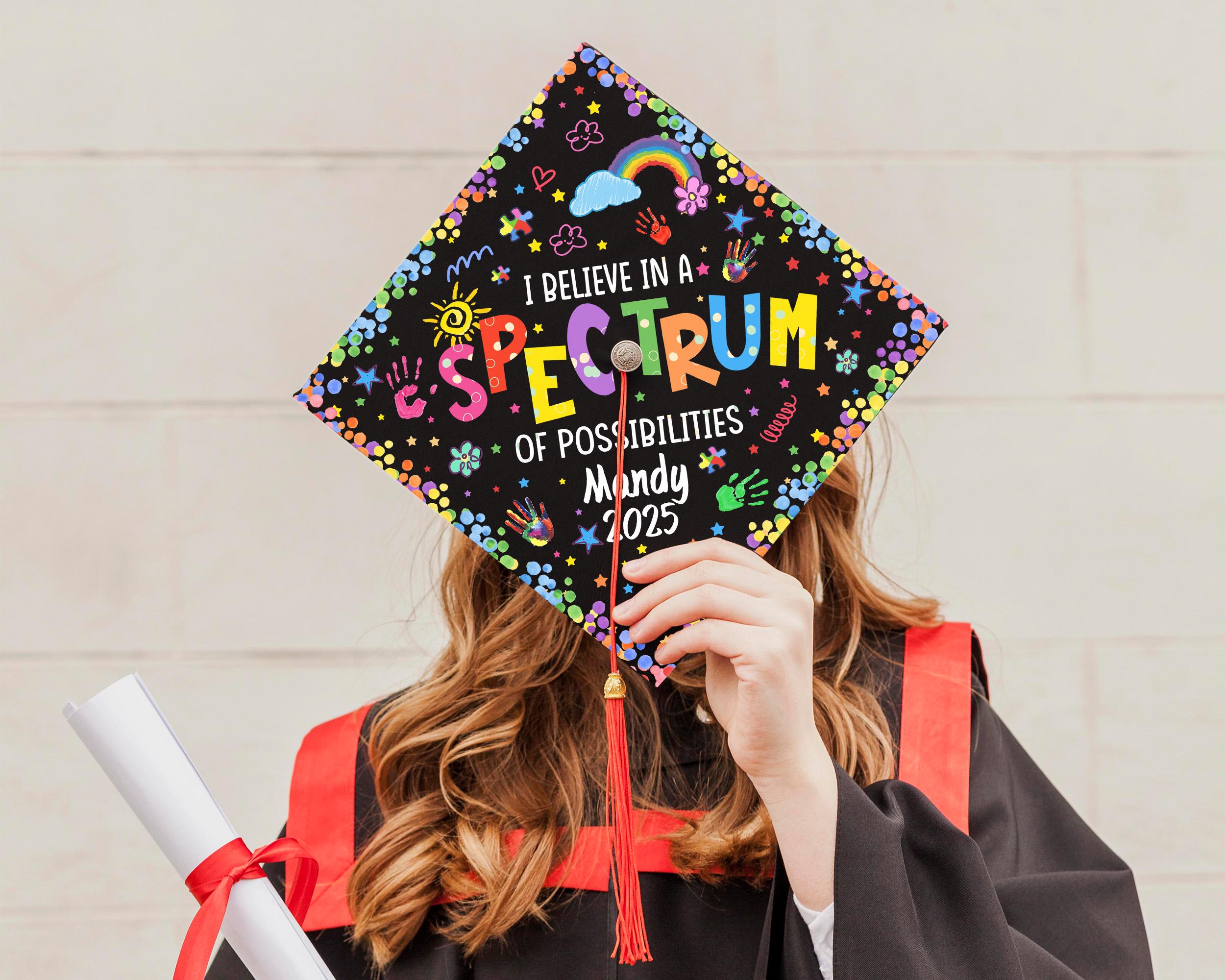 Personalized Autism Teacher Graduation Cap Topper, Custom Teacher ...