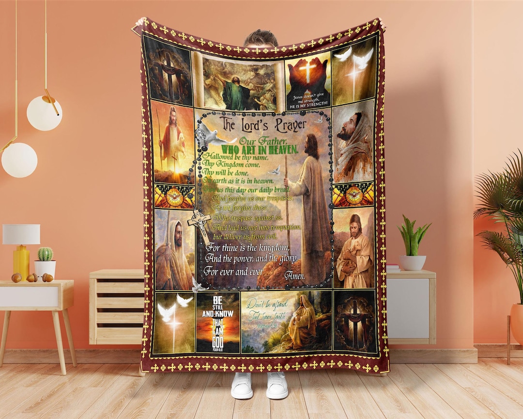 The Lord's Prayer Blanket, Jesus Blanket, Christian Blanket, God ...