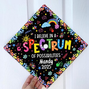 Personalized Autism Teacher Graduation Cap Topper, Custom Teacher ...