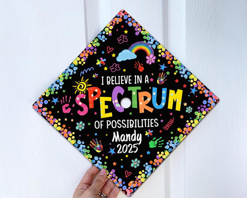 Personalized Autism Teacher Graduation Cap Topper, Custom Teacher ...