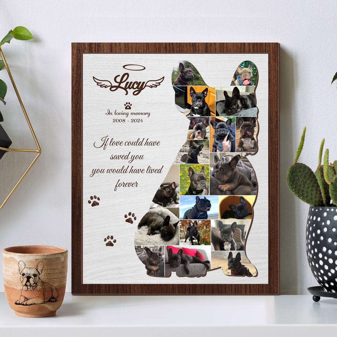 Custom French Bulldog Memorial Photo Collage Gift, Frenchie Dog Mom ...