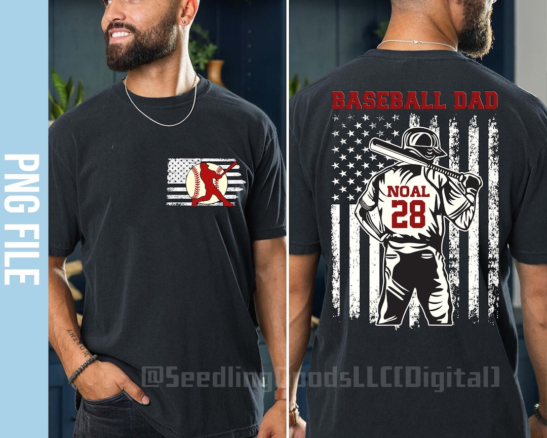 Custom Baseball Dad Png, Custom Name and Number Baseball Dad Shirt ...