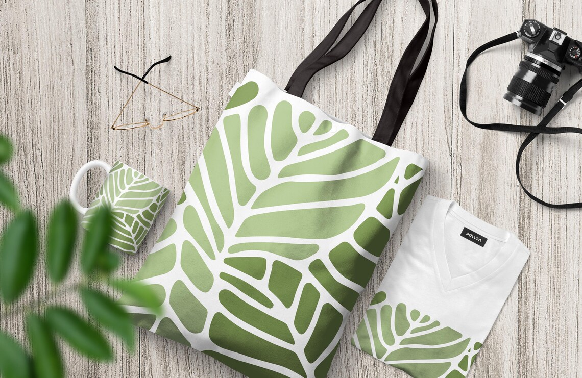 Green Army Flower Tote Bag - Etsy