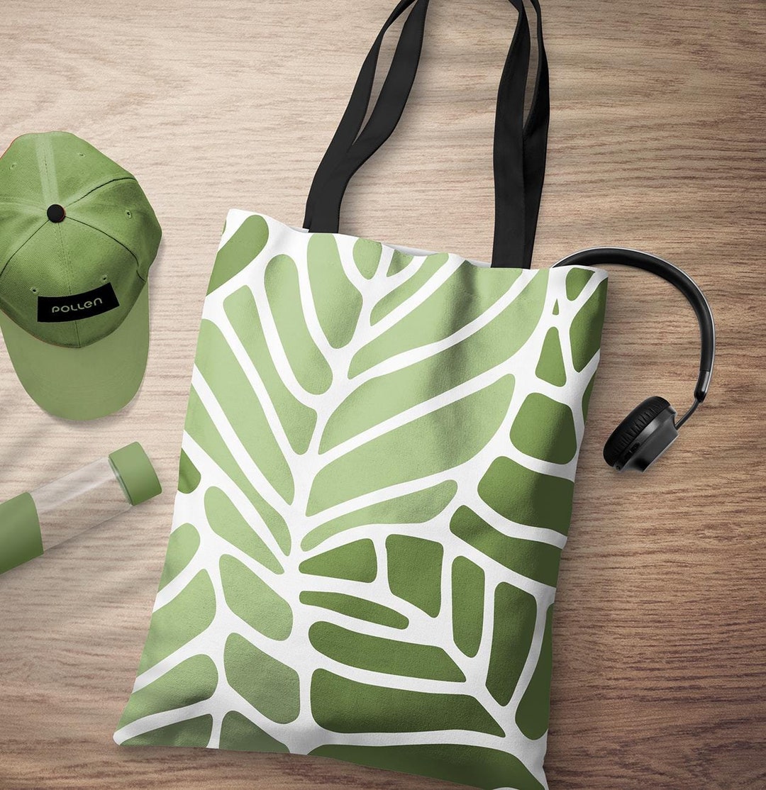 Green Army Flower Tote Bag - Etsy