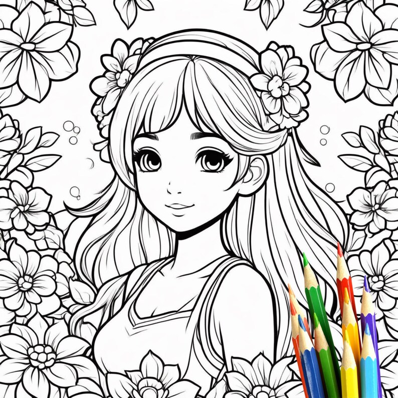 50 little Flower Girl Coloring Pages Bold & Easy for Children and ...