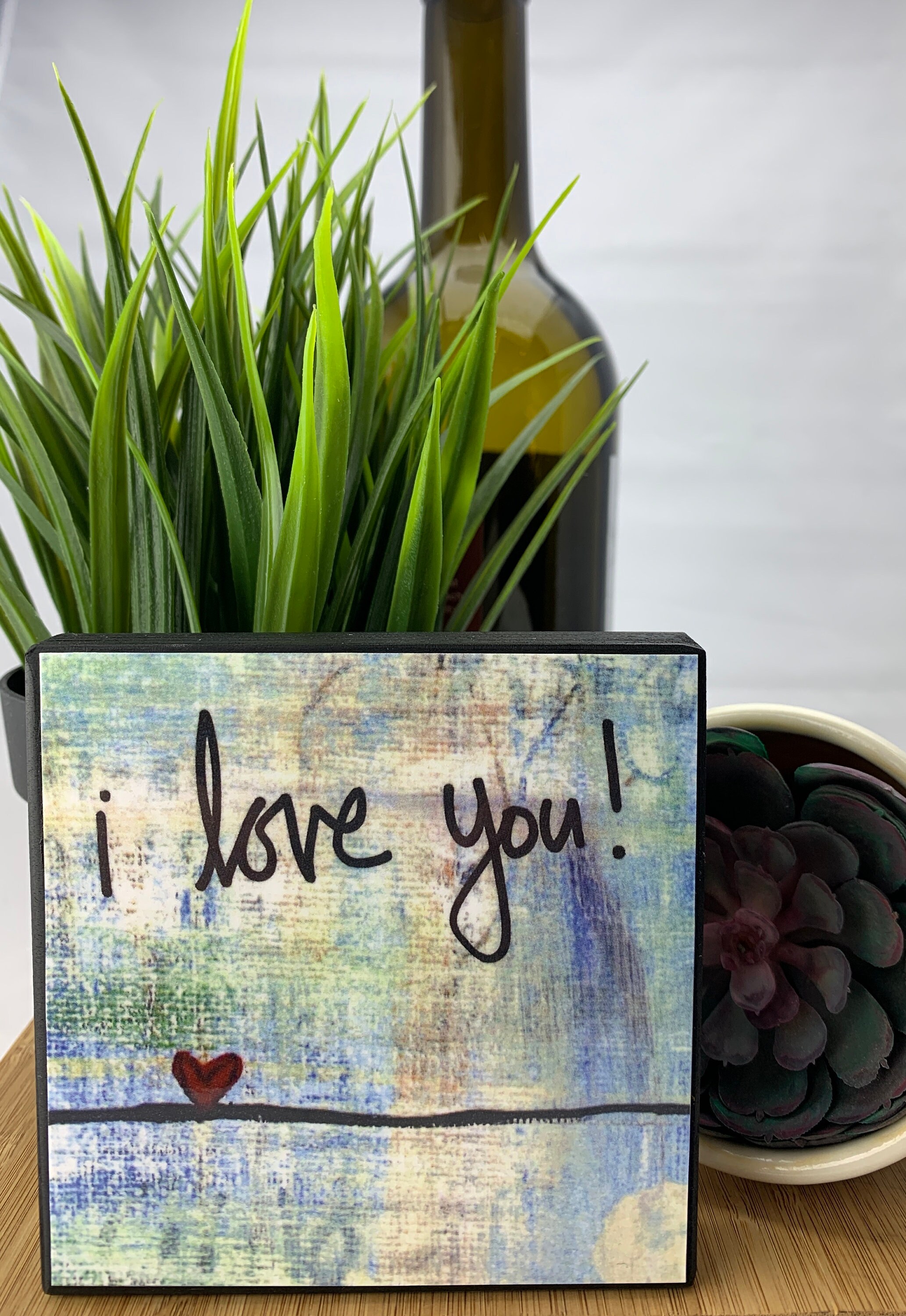 Handmade Wall Art I Love You From Original Painting - Etsy Denmark