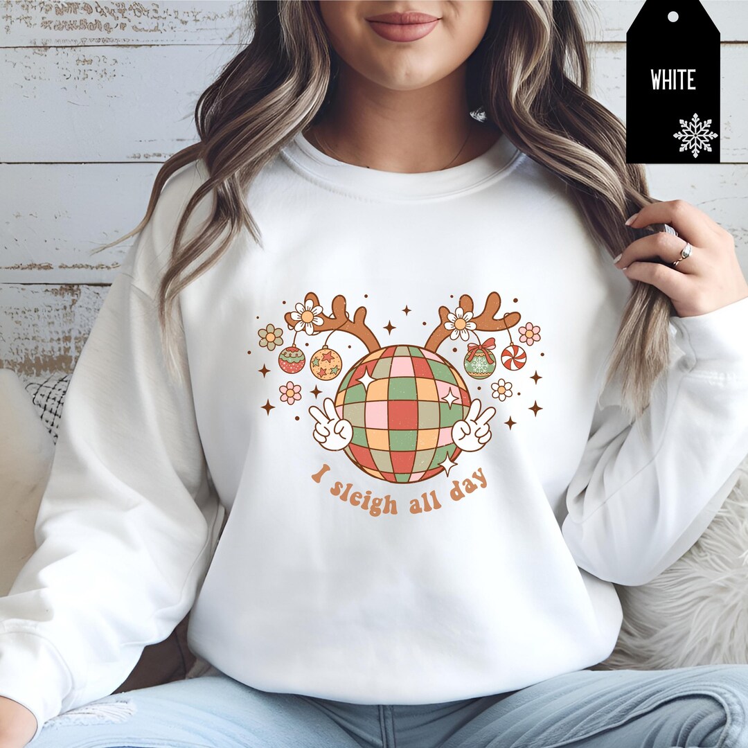 Christmas Rudolph Sweatshirt Cute Christmas Sweatshirt Holiday Sweaters ...