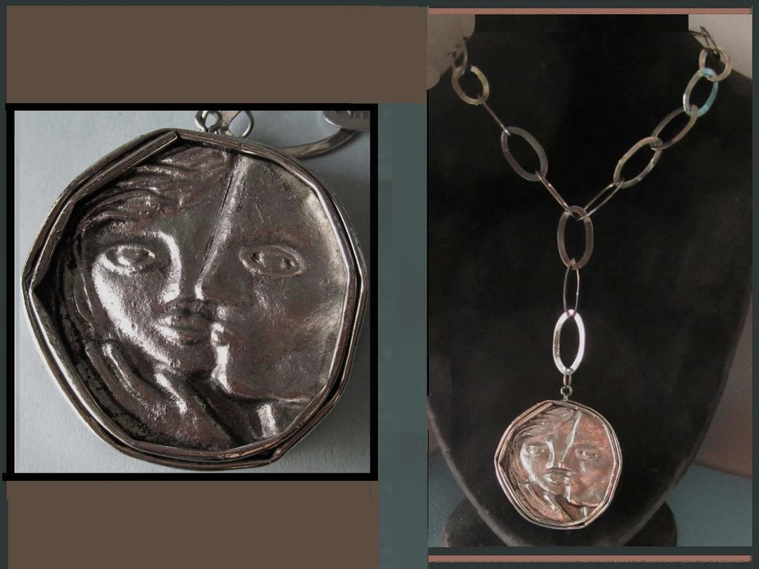 VARIATION on a Theme, Another Modernist Two Face Necklace, Man and ...