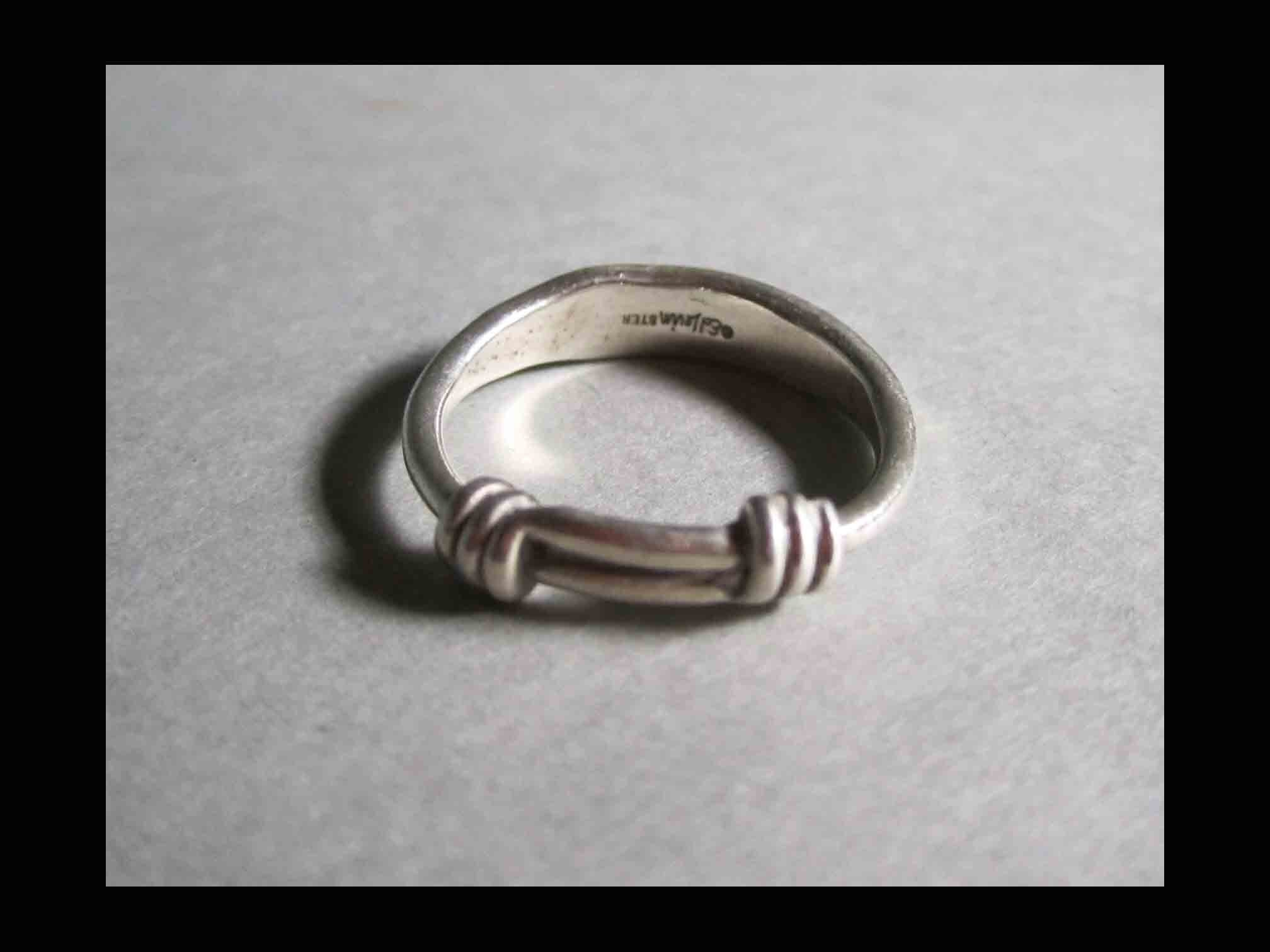 Ed Levin SIGNATURE Ring, Modernist Sterling Silver Ring, Wrapped Ring ...