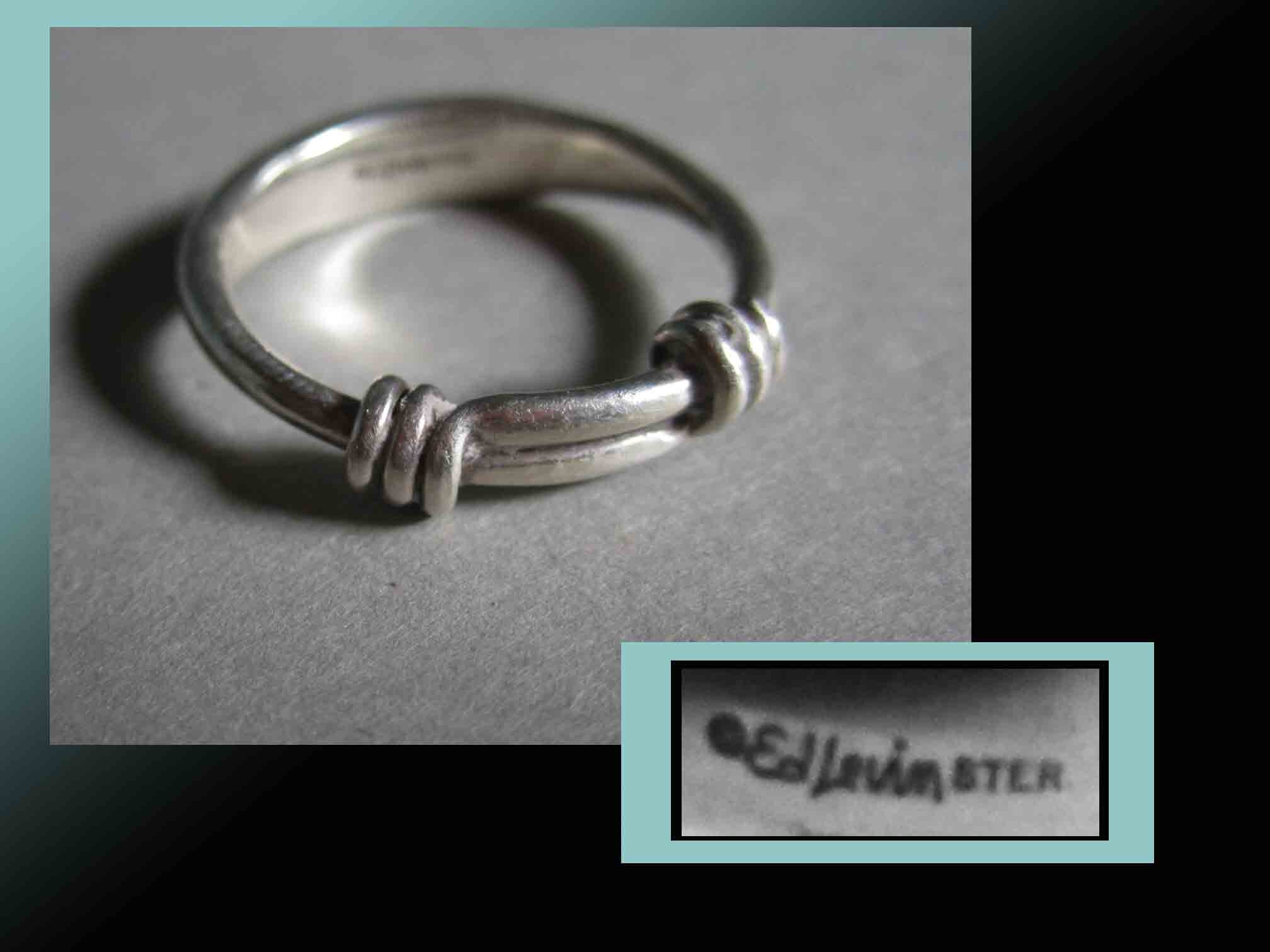 Ed Levin SIGNATURE Ring, Modernist Sterling Silver Ring, Wrapped Ring ...