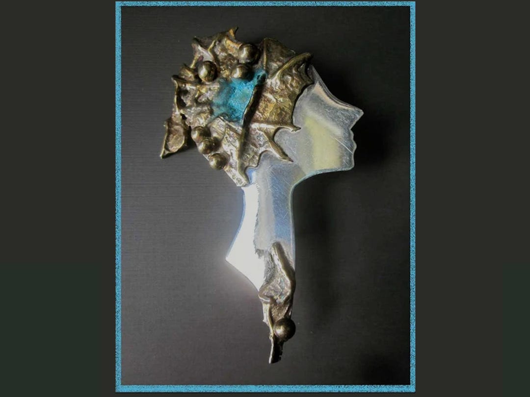 Grecian GODDESS Pin, Piquant Profile, Ornate Vined Headdress, Mixed ...