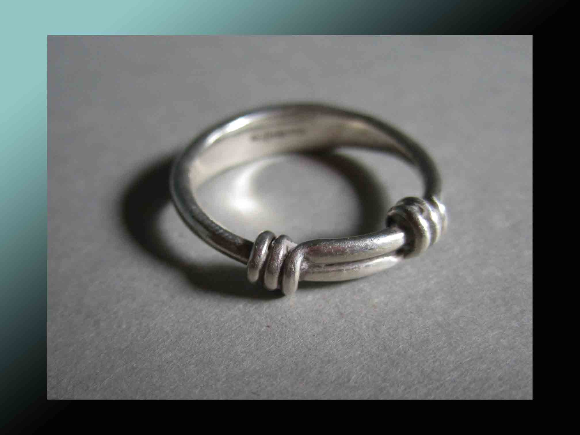 Ed Levin SIGNATURE Ring, Modernist Sterling Silver Ring, Wrapped Ring ...