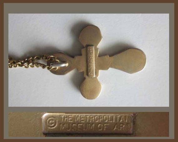 GILDED, Museum Reproduction Byzantine Cross Pendant o… - Gem