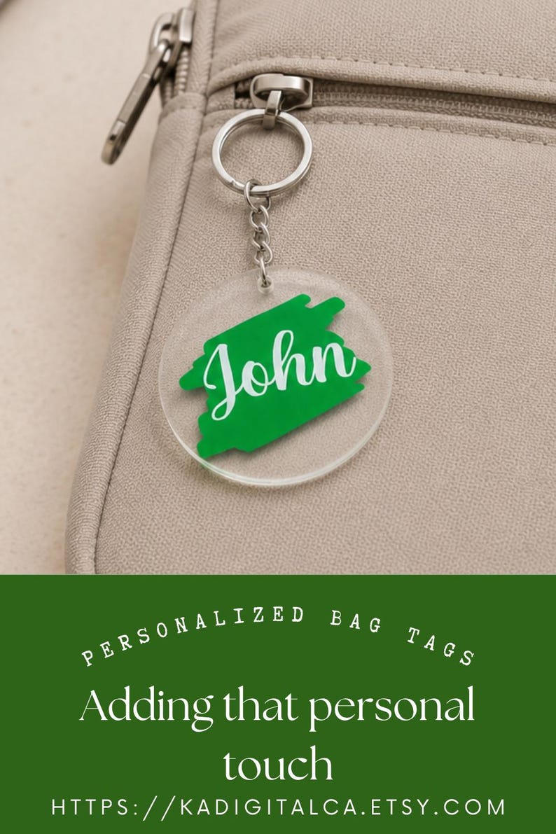 Personalized Name Keychain Bag Tag Backpack Accessory Boy Gift Birthday ...
