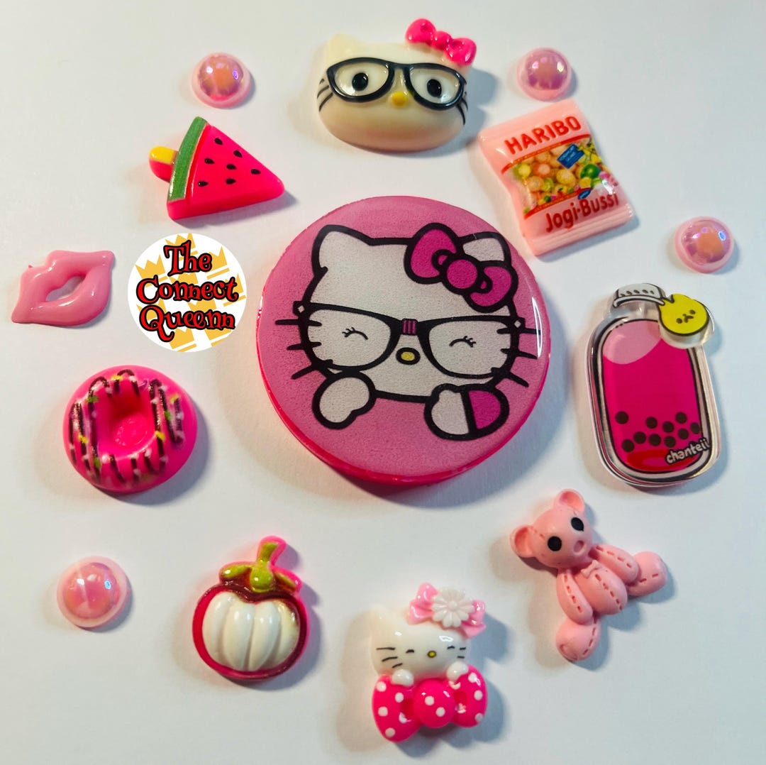 Hello Kitty Pink Theme Decoden Cell Phone Case/junk Case Charm Supplies ...