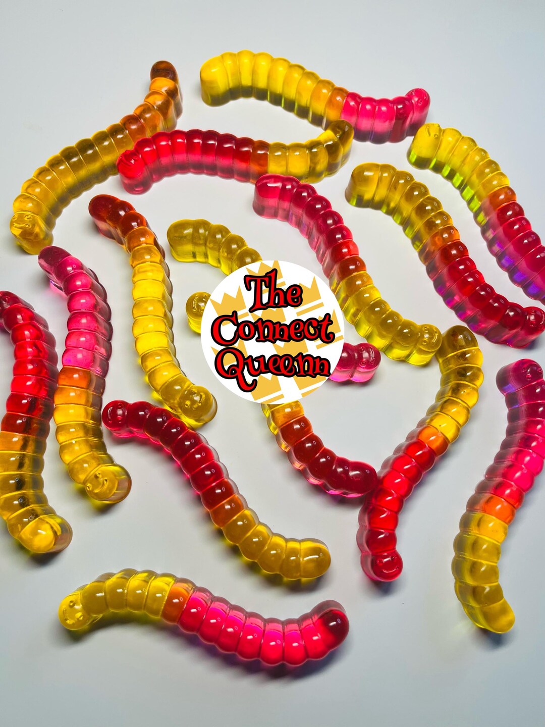 Pink/yellow Gummy Worms Hard Resin Flatback Charms DIY Kawaii ...