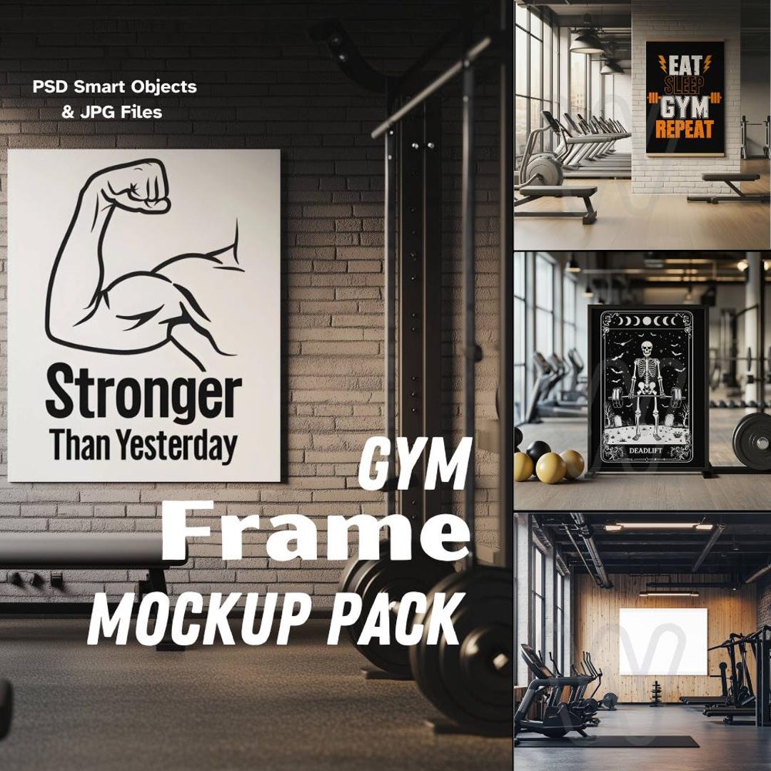 5 Frames Set Mockup Bundle, Wall Mockup Frame, Frames Mockup for ...